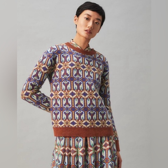 Tory Burch | Sweaters | Tory Burch Rust Melange Fair Isle Sweater ...